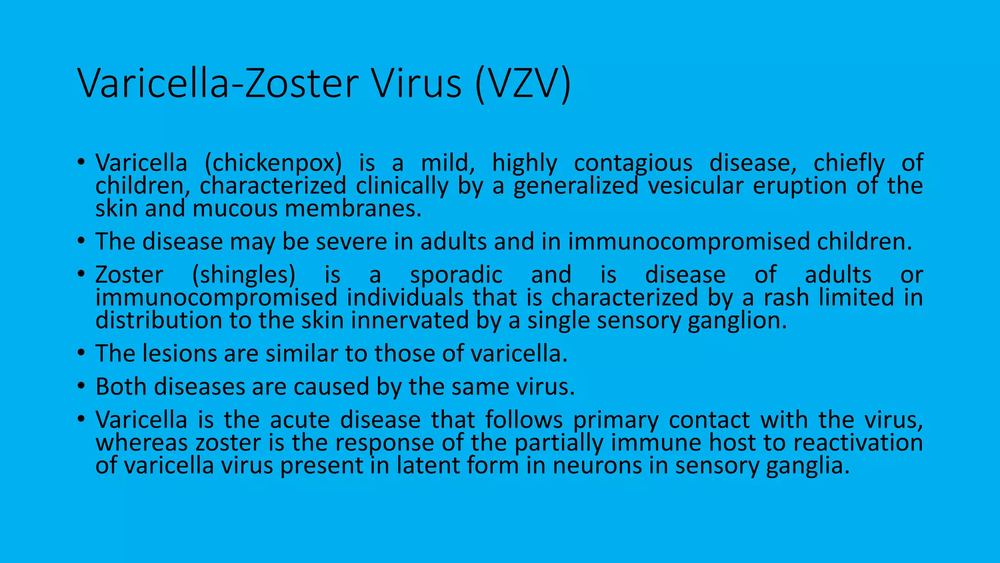Varicella zoster virus | PPTX