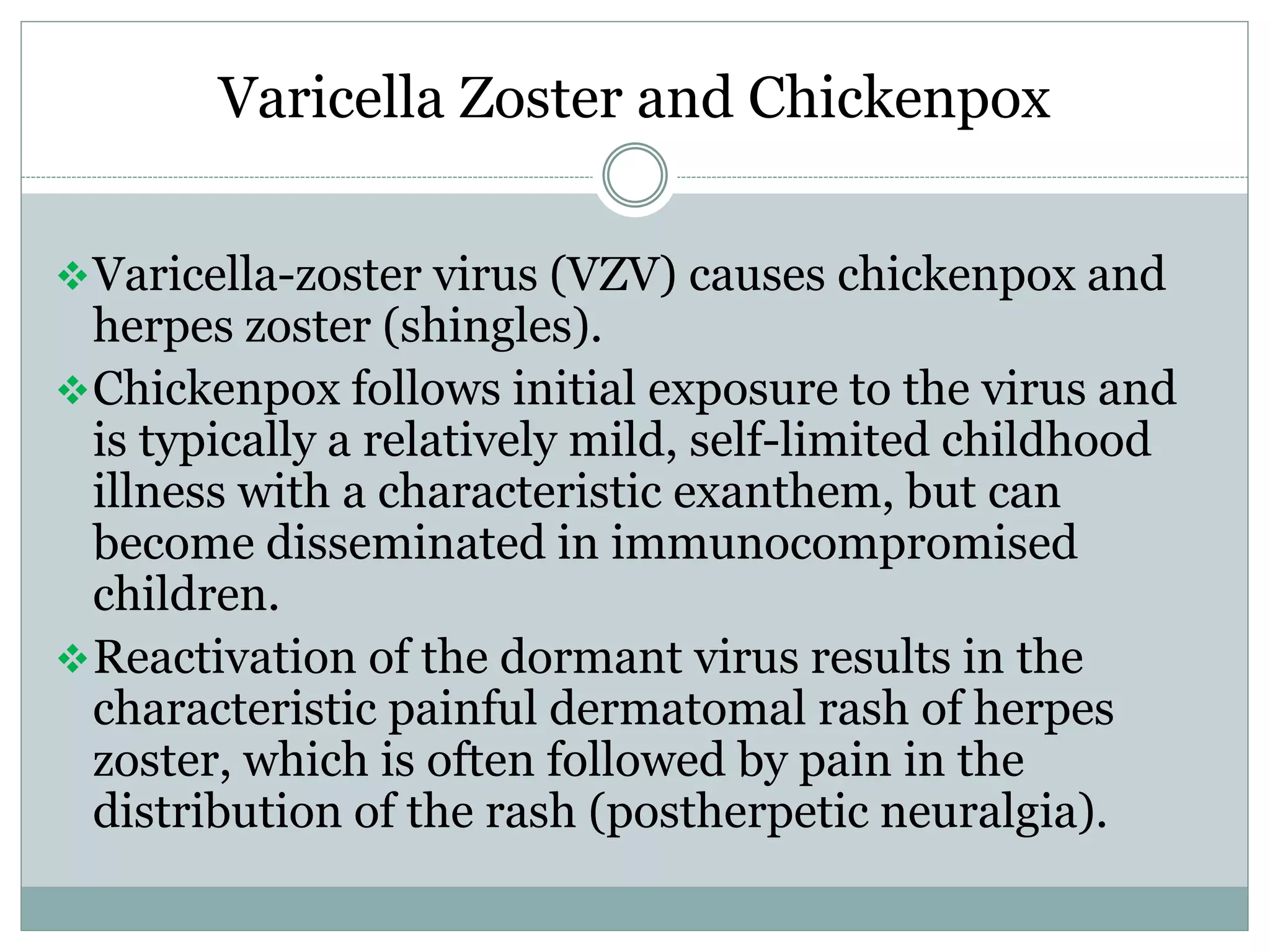 Varicella Zoster Virus Infections | PPTX