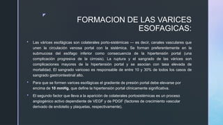 VARIES ESOFAGICAS , CLINICA , COMPLICACIONES | PPTX