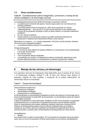 Varices esofagicas guia WGO - Medicina Interna II Uai | PDF