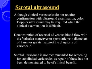 Varicocele MARK ROSEMARY | PPT