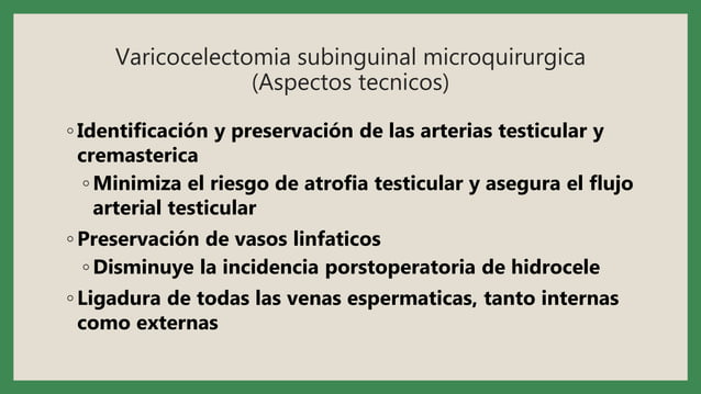 Varicocelectomia subinguinal microquirurgica | PPTX
