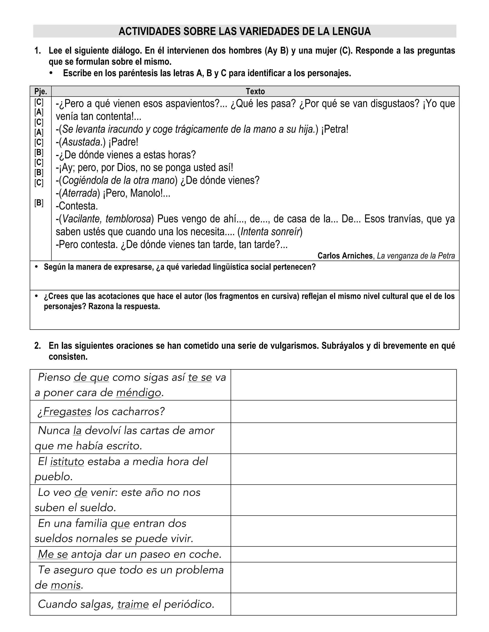 Variedades de la lengua | PDF