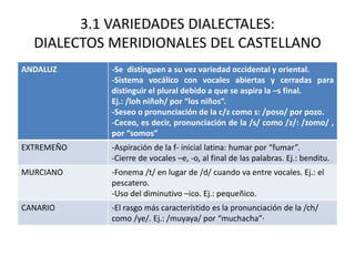 Variedades de la lengua | PPTX