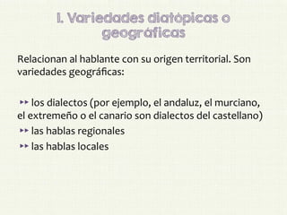 Variedades lengua | PDF