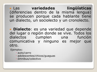 Variedades lingüísticas | PPTX