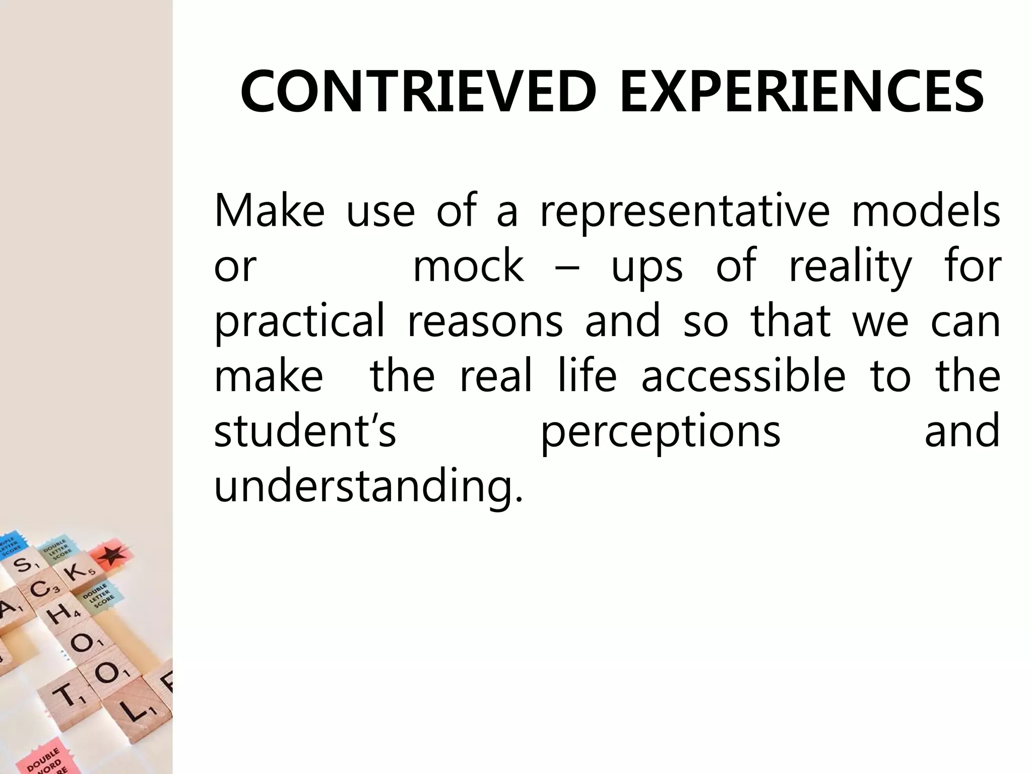 Varied Types of Contrived Experiences | PDF