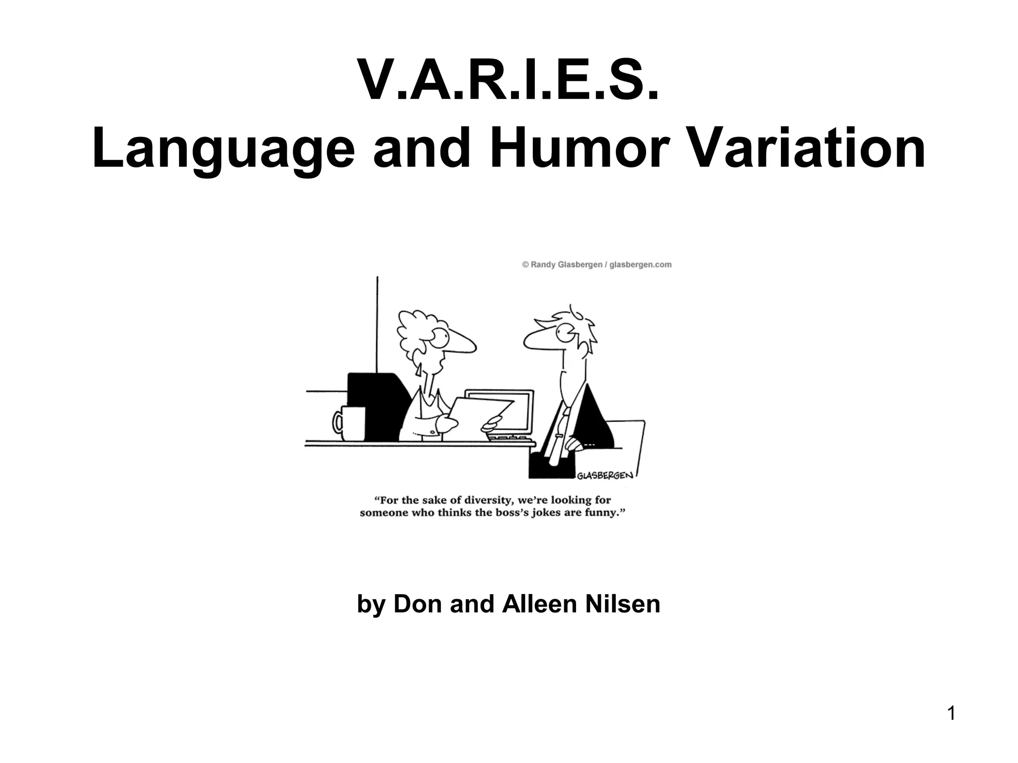 V.A.R.I.E.S. - Language and Humor Variation | PPT