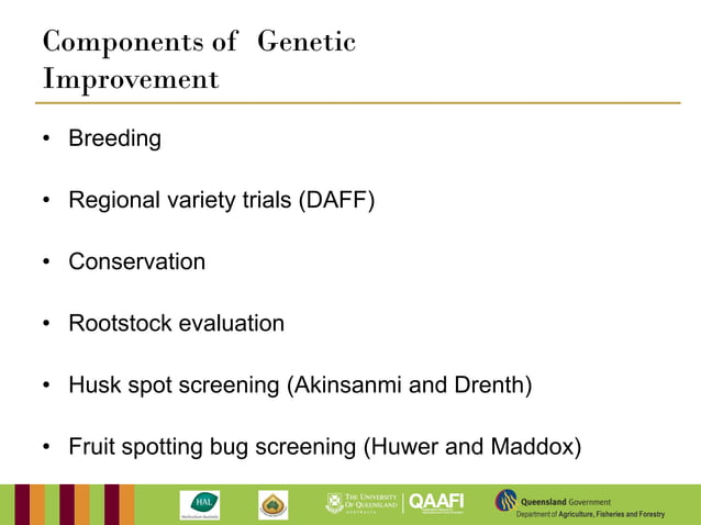 Varietal improvement and conservation the australian macadamia ...