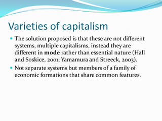 Varieties of capitalism, varieties of modernity | PPTX