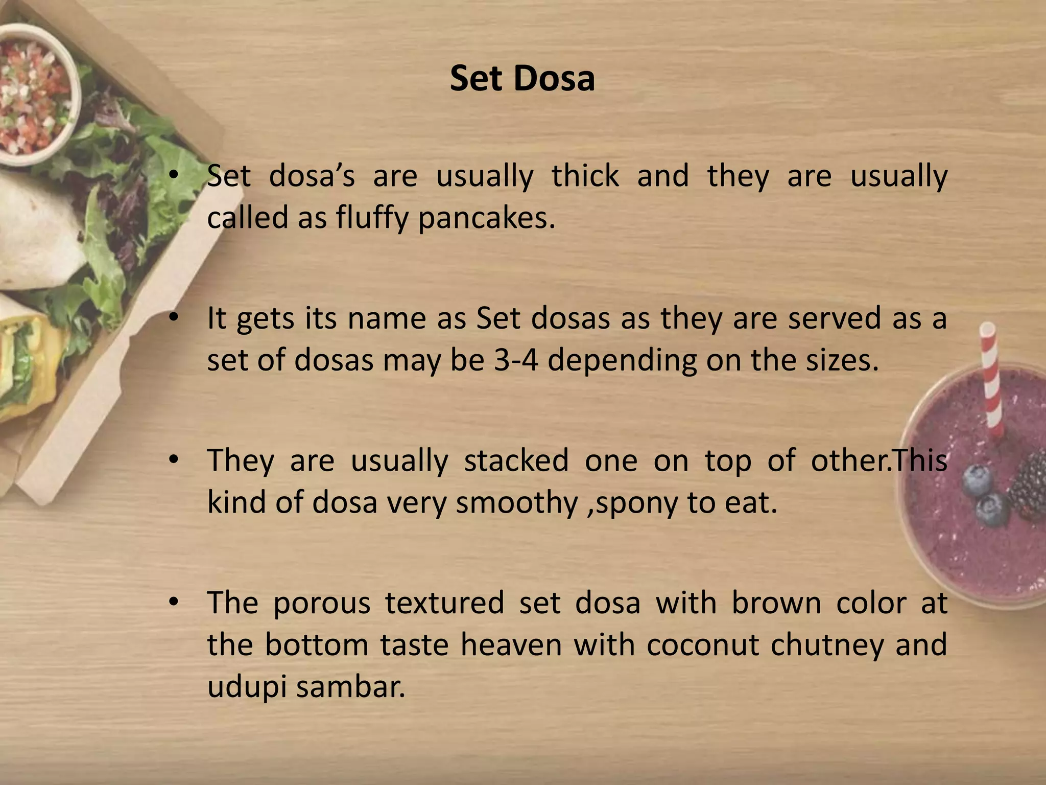 Varieties of dosa in indian breakfast | PPTX