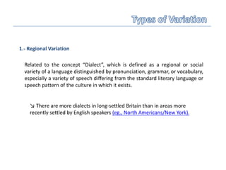 Varieties of english | PPTX