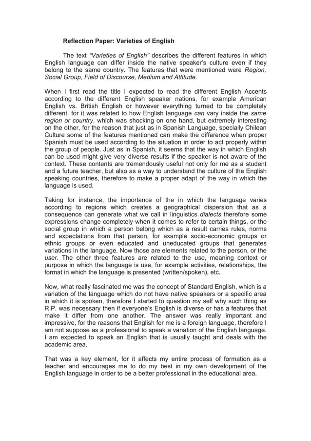 Varieties of english | DOC