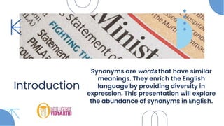 Varieties of synonyms in the english language | PPTX