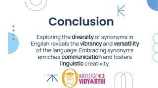 Varieties of synonyms in the english language | PPTX