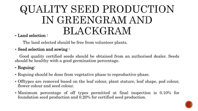 Quality seed production of pulses | PPT | Free Download