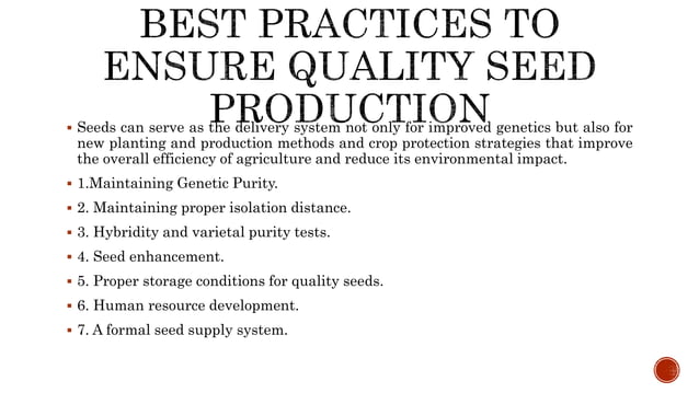 Quality seed production of pulses | PPTX