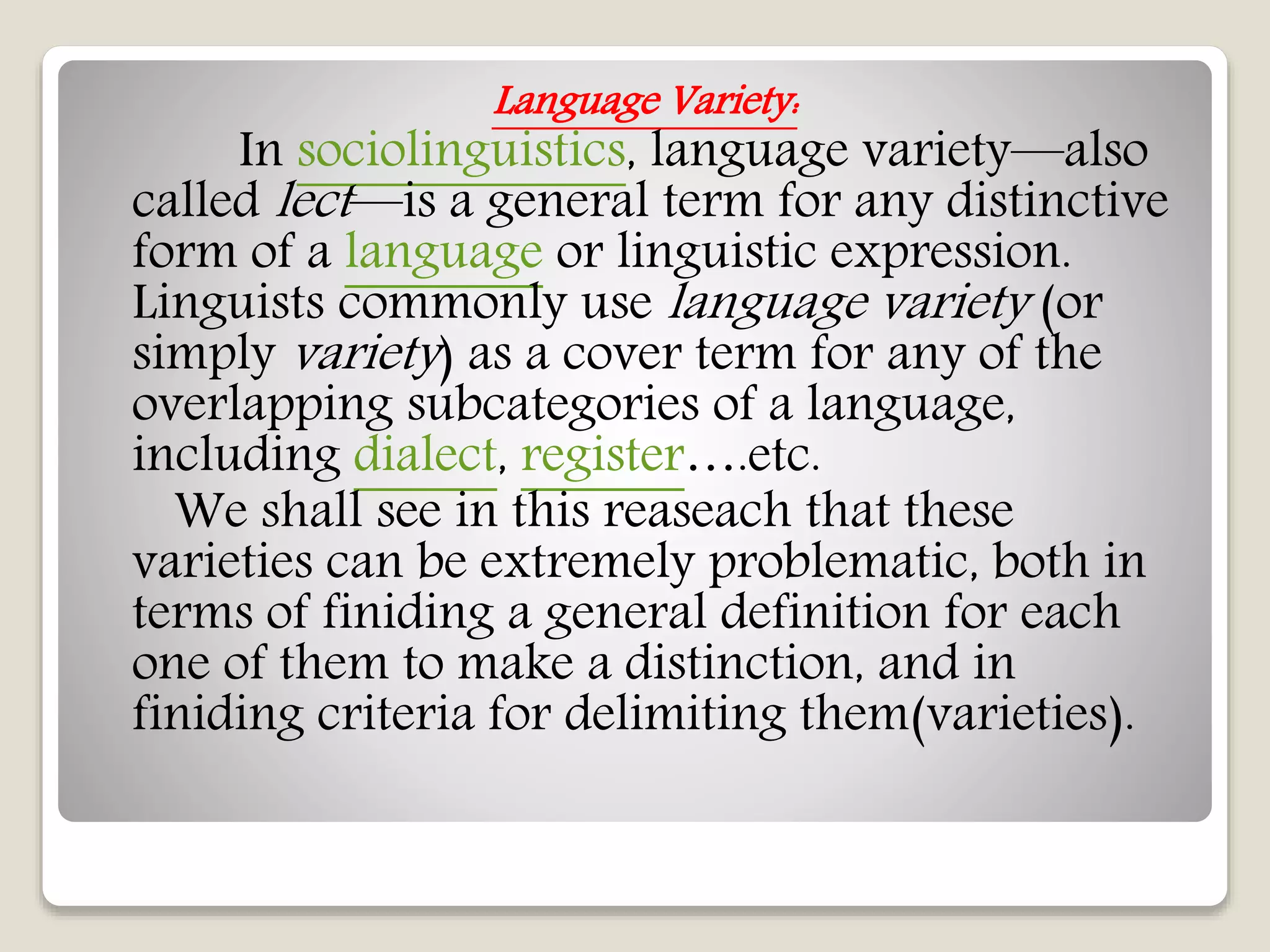 Variety-of-Languages.pptx | Genealogy and Ancestry | Hobbies & Interests
