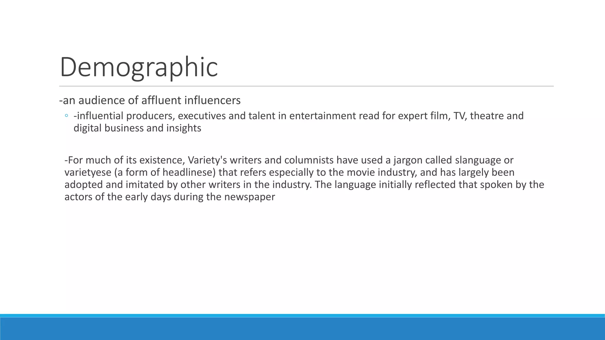 Variety magazine nea | PPTX