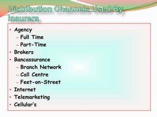 Variety of Distribution Channels for Insurance | PDF