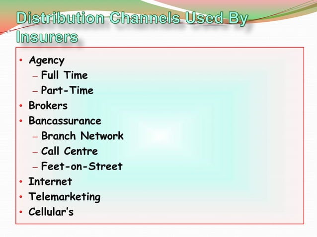 Variety of Distribution Channels for Insurance | PDF | Insurance ...