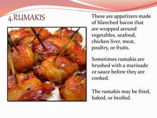 Variety of hot or cold appetizer | PPTX