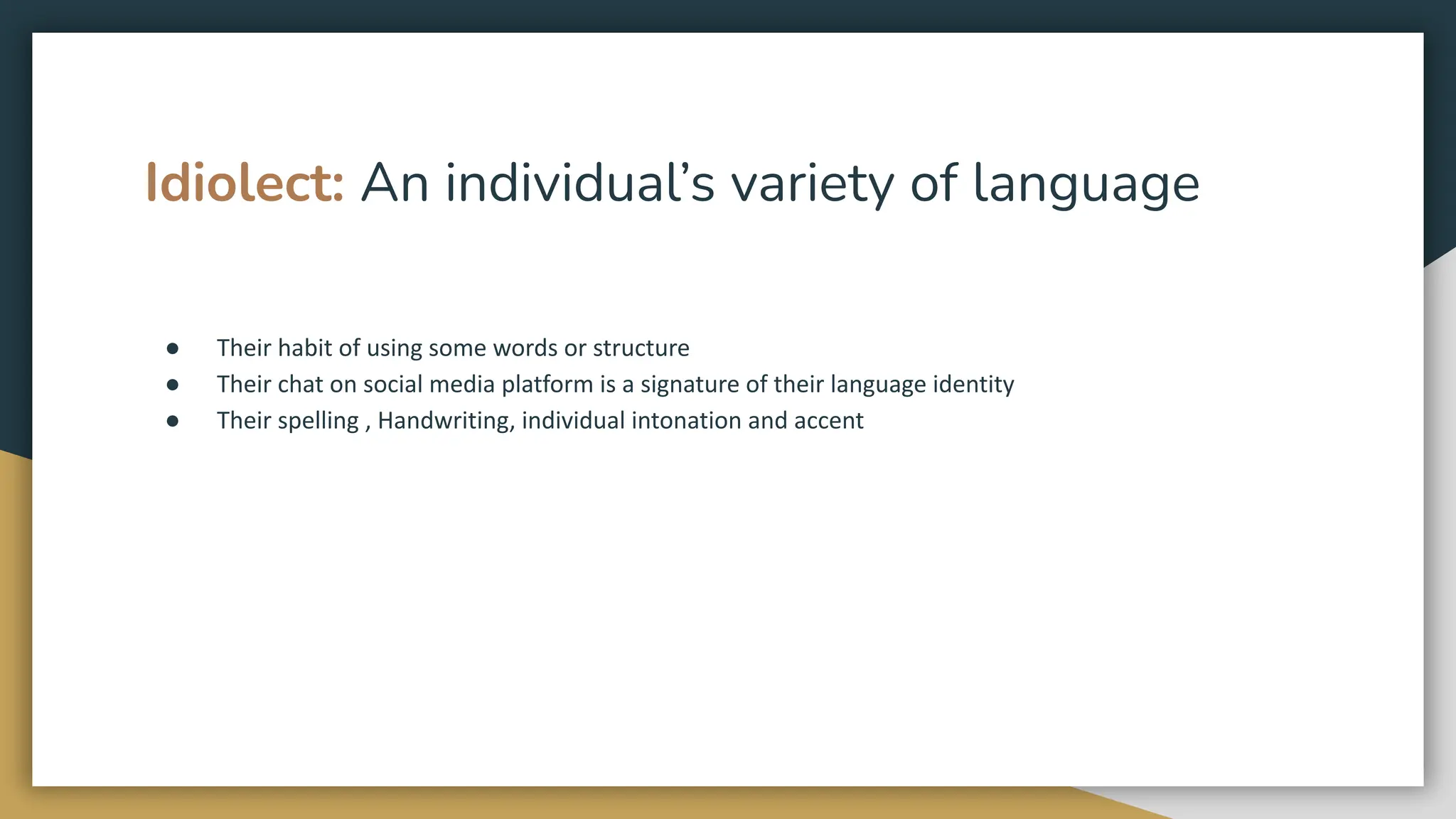 Master Class for language Pedagogues :Variety of language | PPT