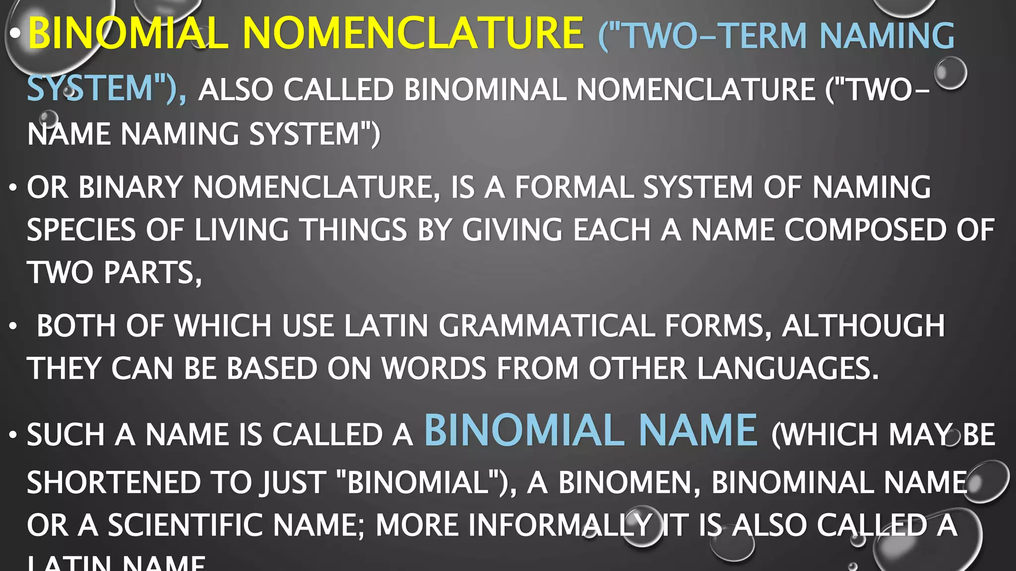 Variety of life, Binomial Nomenclature | PPTX