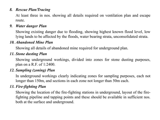 Variety of mine plans and sections & second schedule | PPTX | Geology ...