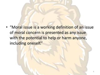 Variety of moral issues | PPTX