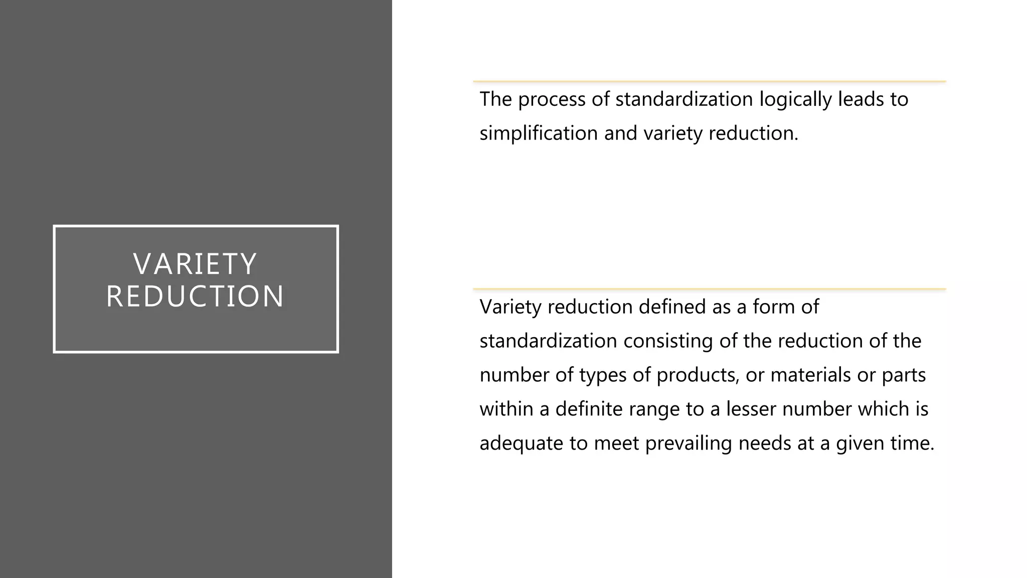 Variety reduction and standardization | PPTX