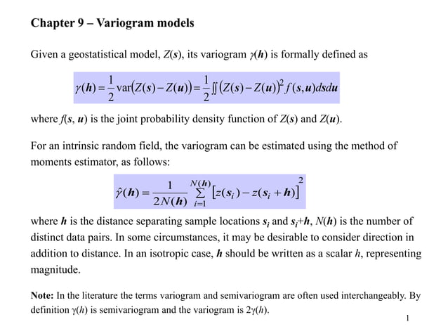 Variogram C9.ppt | Physics | Science