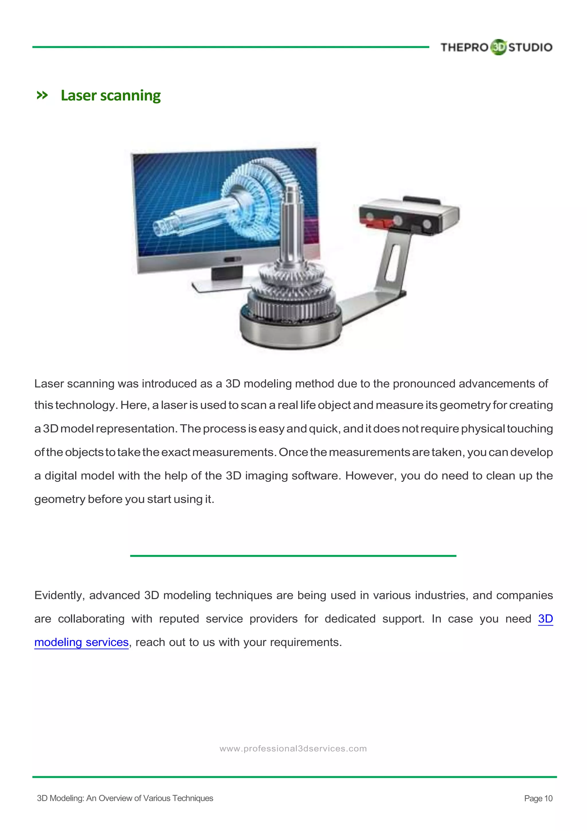 Overview on Various Types of 3D Modeling Techniques | PDF