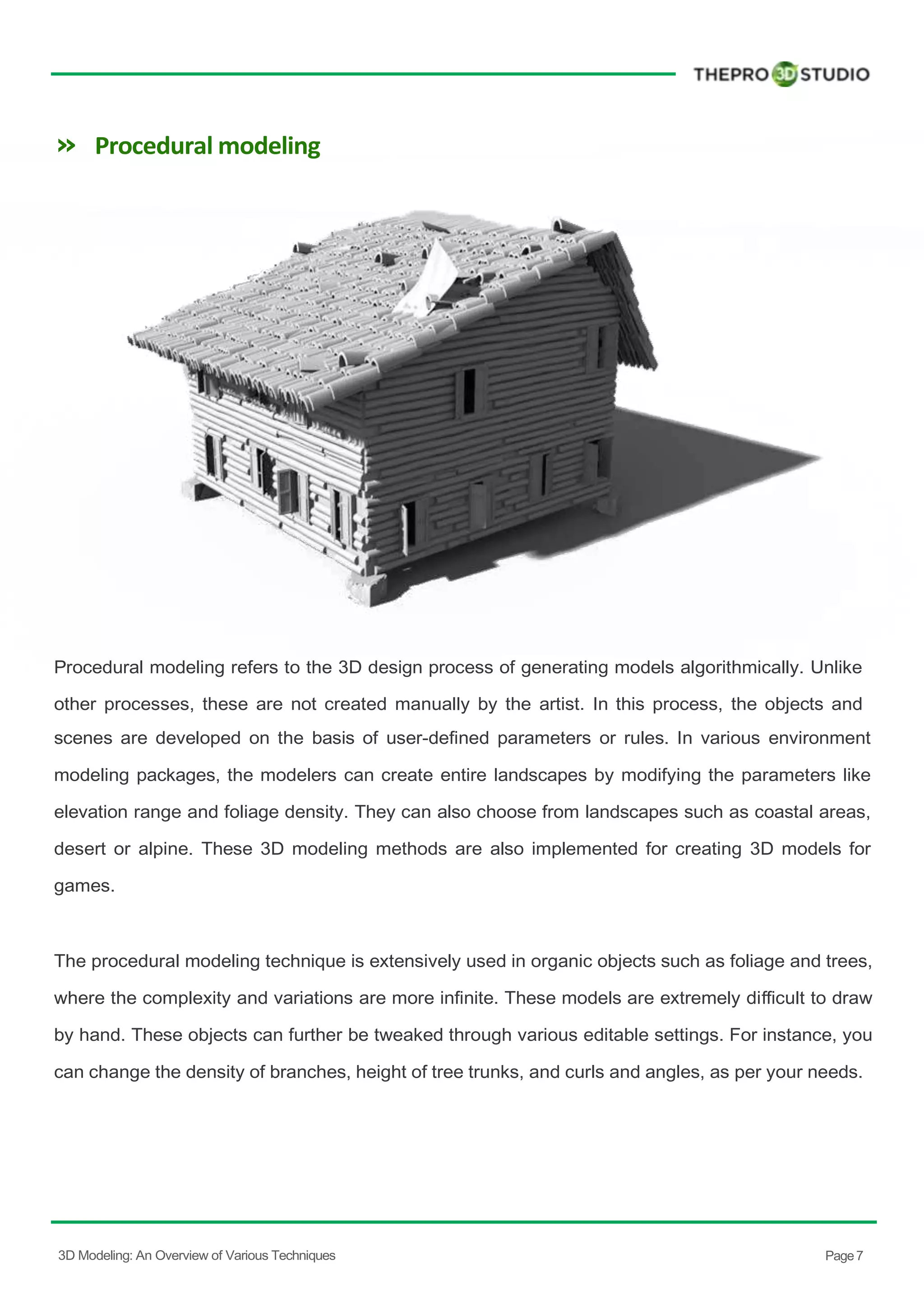 Overview on Various Types of 3D Modeling Techniques | PDF