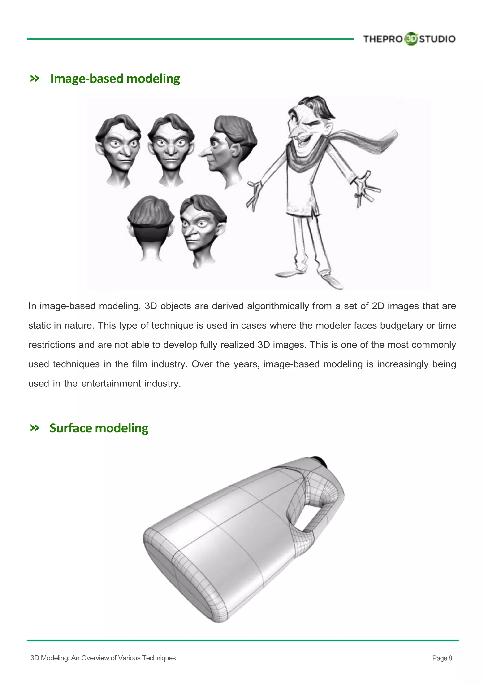 Overview on Various Types of 3D Modeling Techniques | PDF