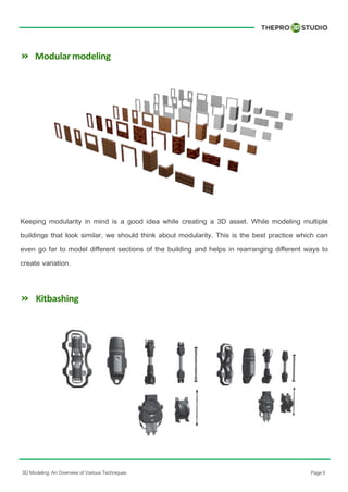 Overview on Various Types of 3D Modeling Techniques | PDF