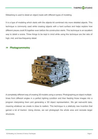 Overview on Various Types of 3D Modeling Techniques | PDF