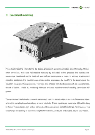 Overview on Various Types of 3D Modeling Techniques | PDF