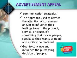 Various advertisement appeals | PPTX