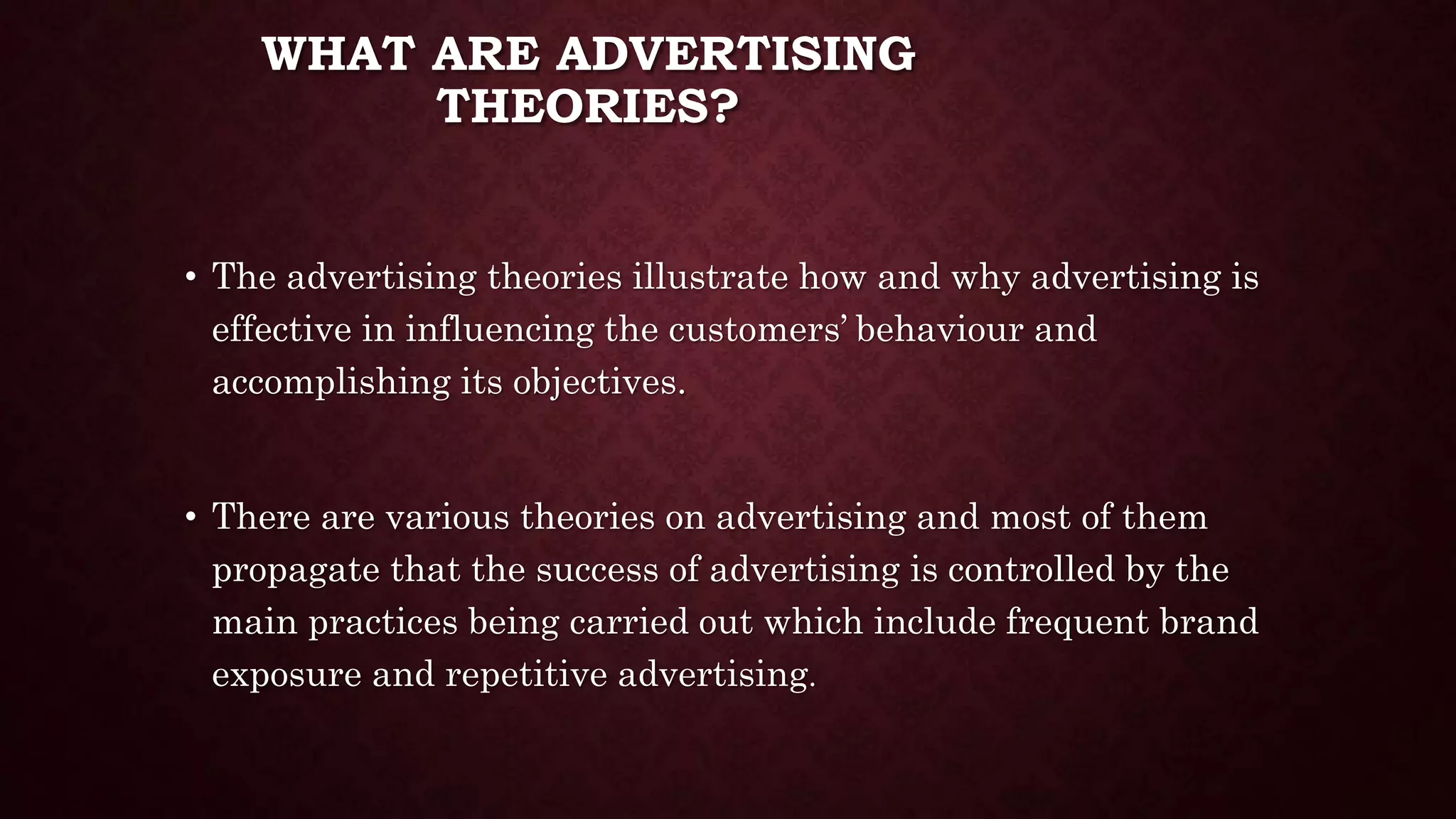 Various advertising Theories | PPTX
