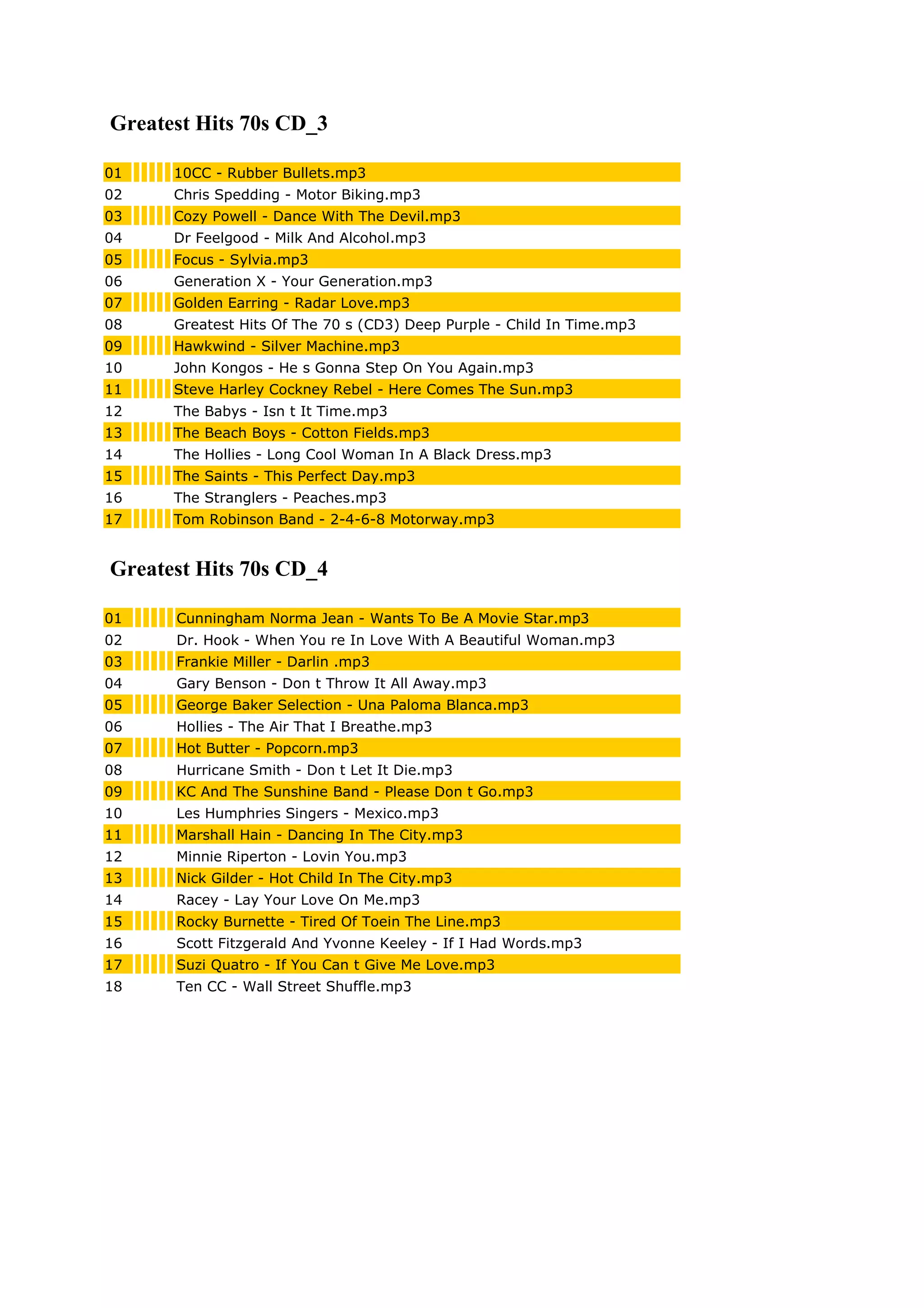 Various artists greatest hits 70s | PDF