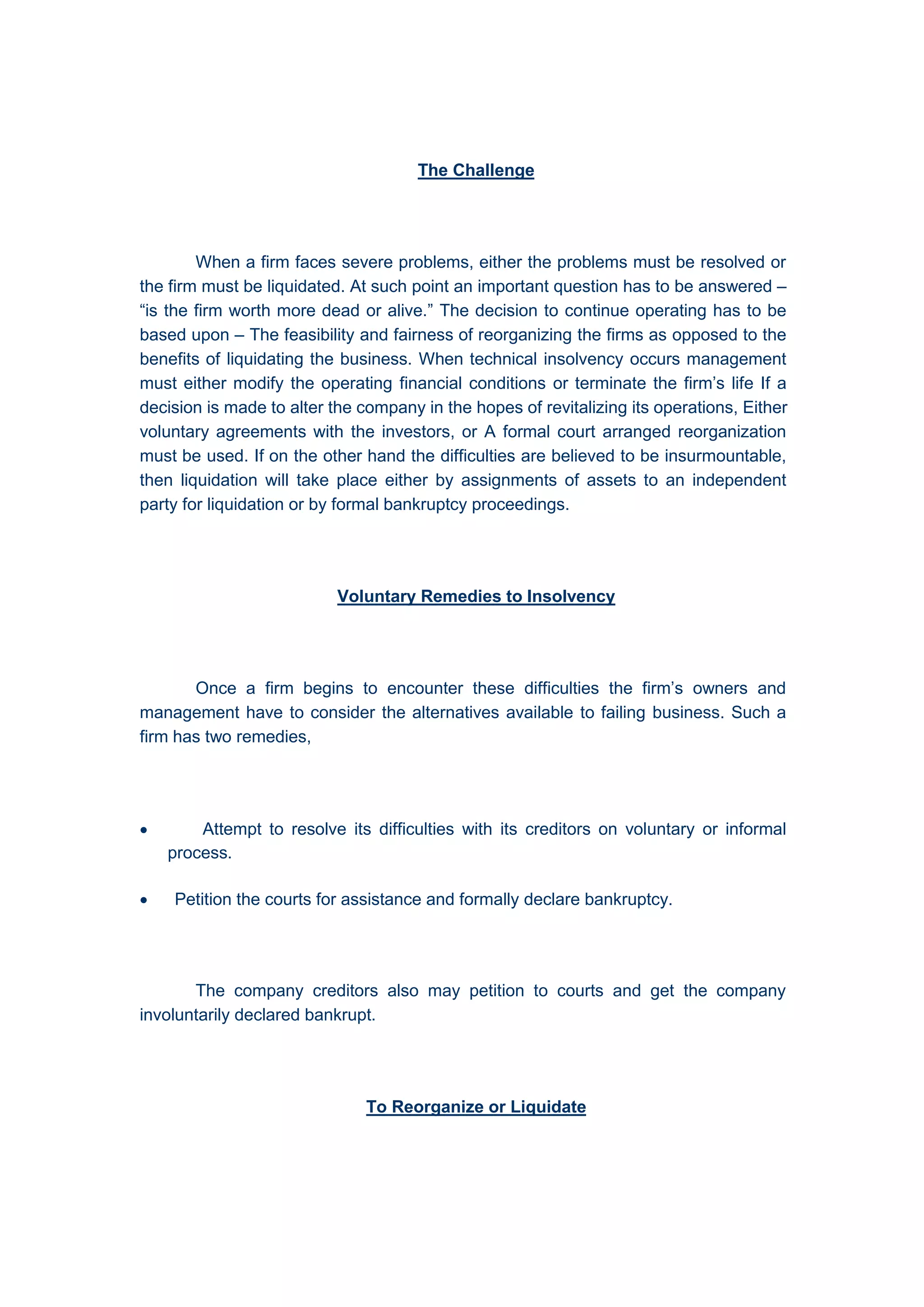 Various aspects of business failure | PDF