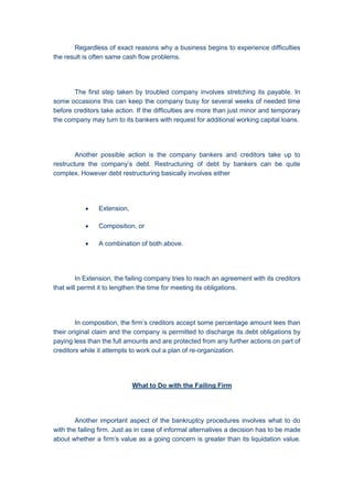 Various aspects of business failure | PDF