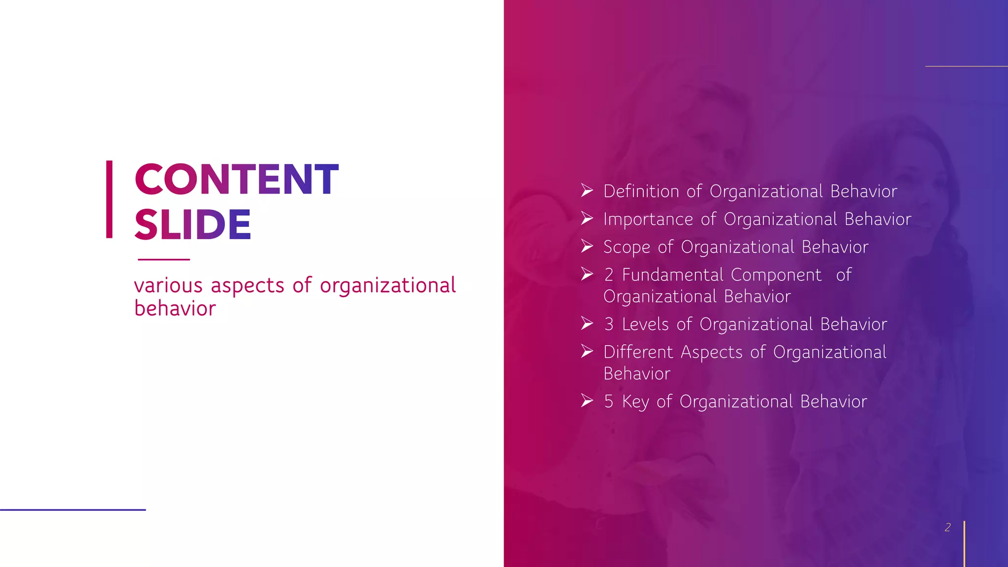 Various aspects of organizational behavior | PPT