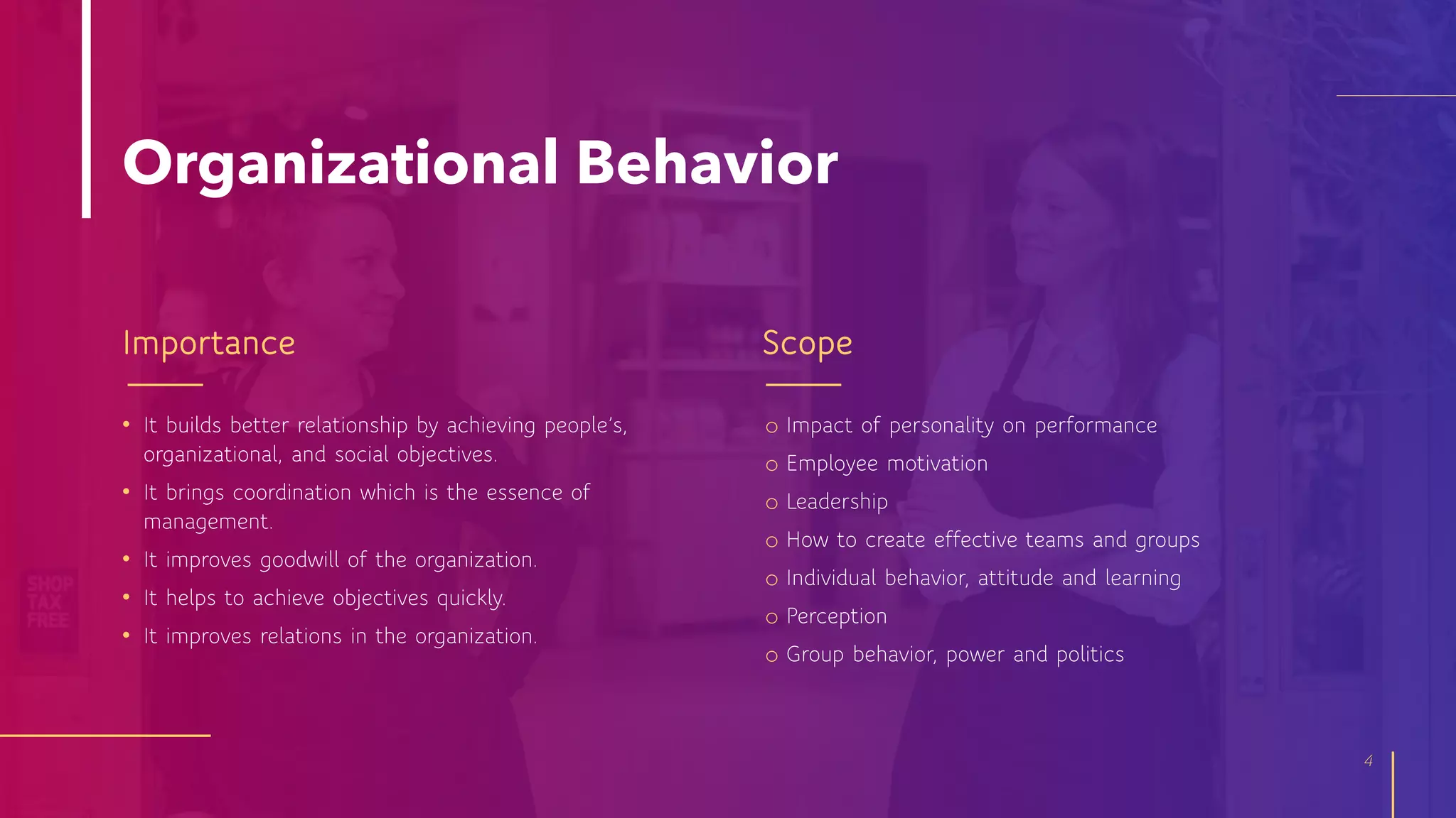 Various aspects of organizational behavior | PPT