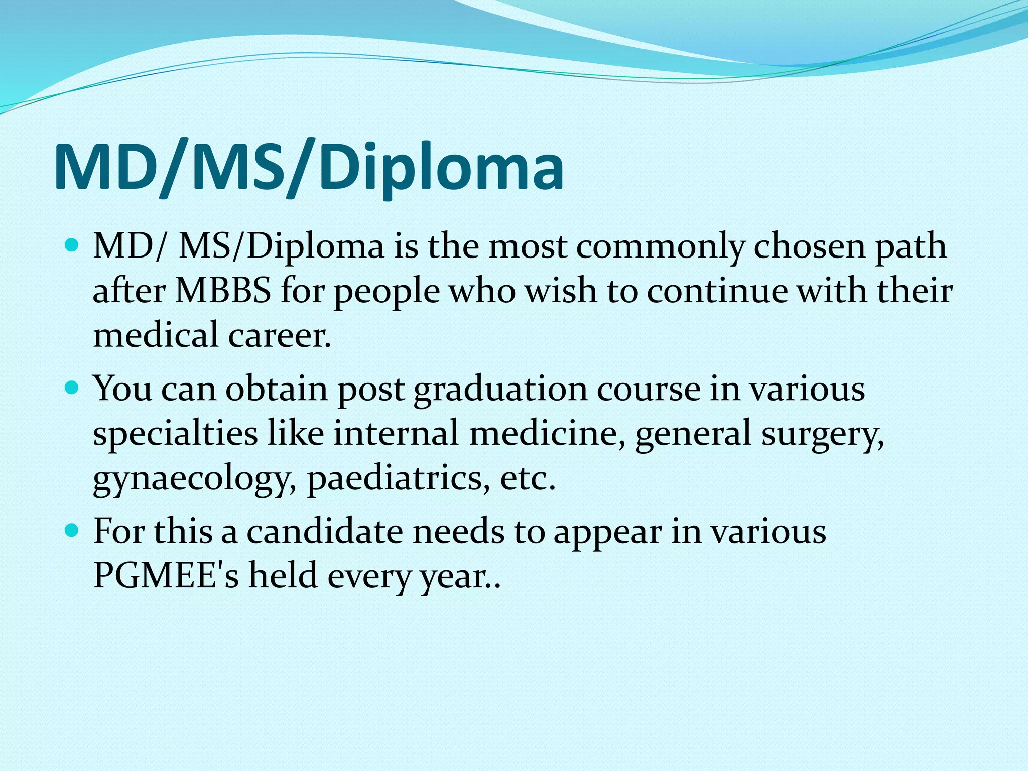 Various career pathway for mbbs Students Foundation Course | PPTX