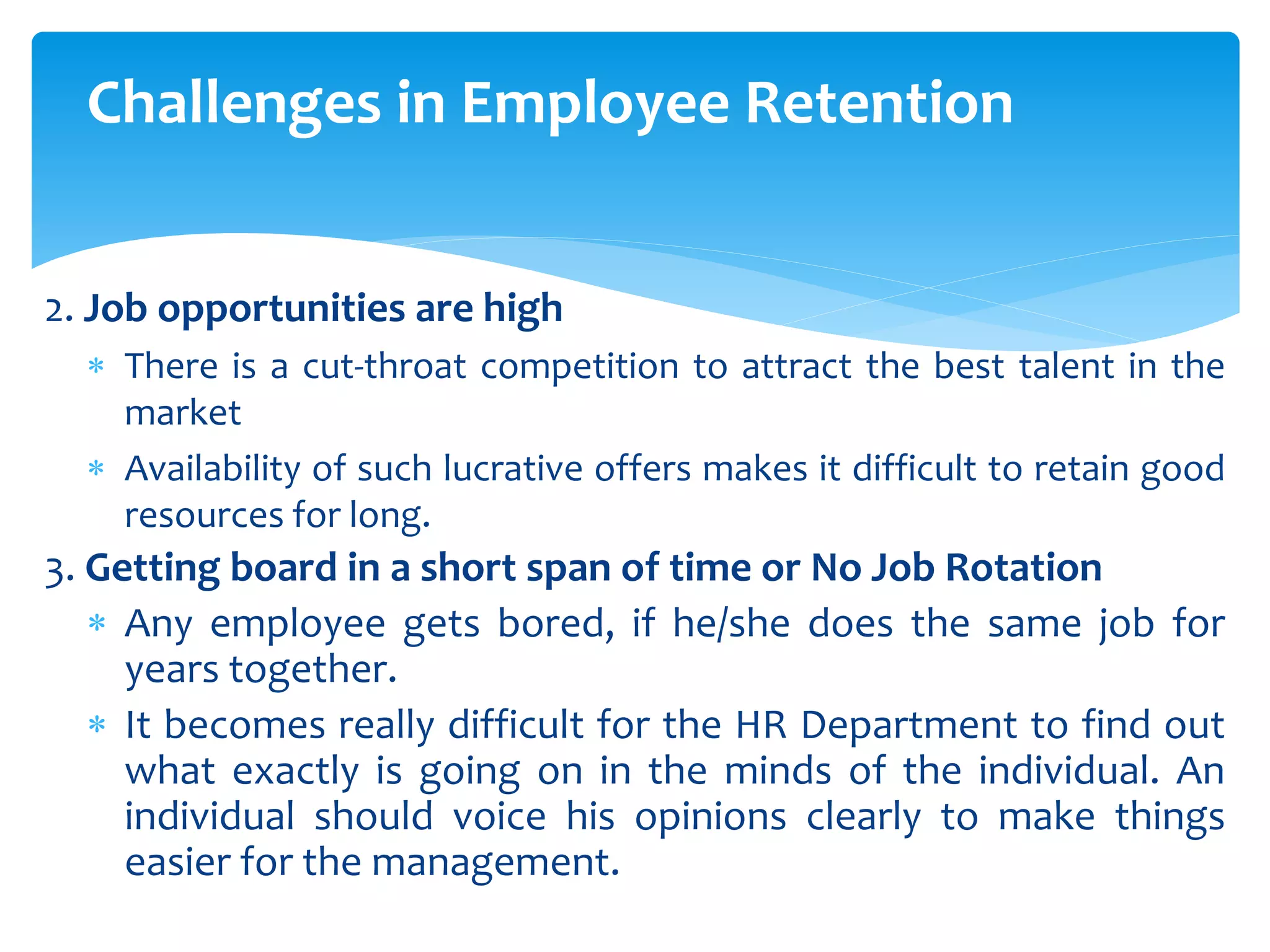 Various challenges in employee retention | PPT