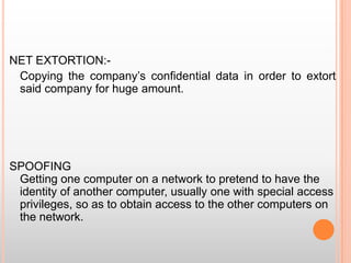 Various cyber crime | PPTX | Crime & Harmful Acts to Individuals ...