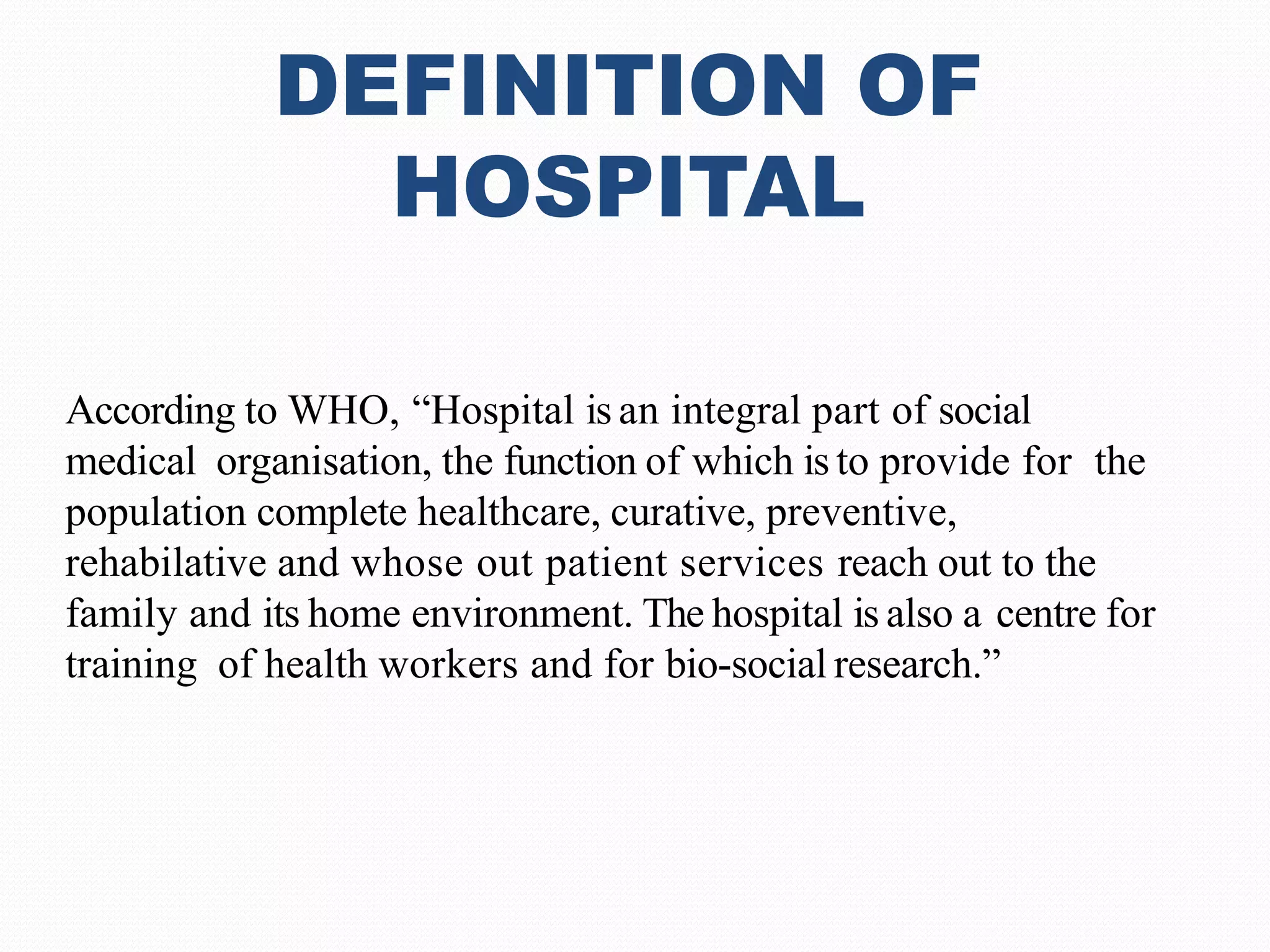 Hospital Departments And Their Functions Ppt