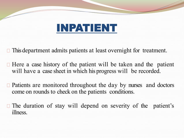 Various departments of the hospital | PPTX